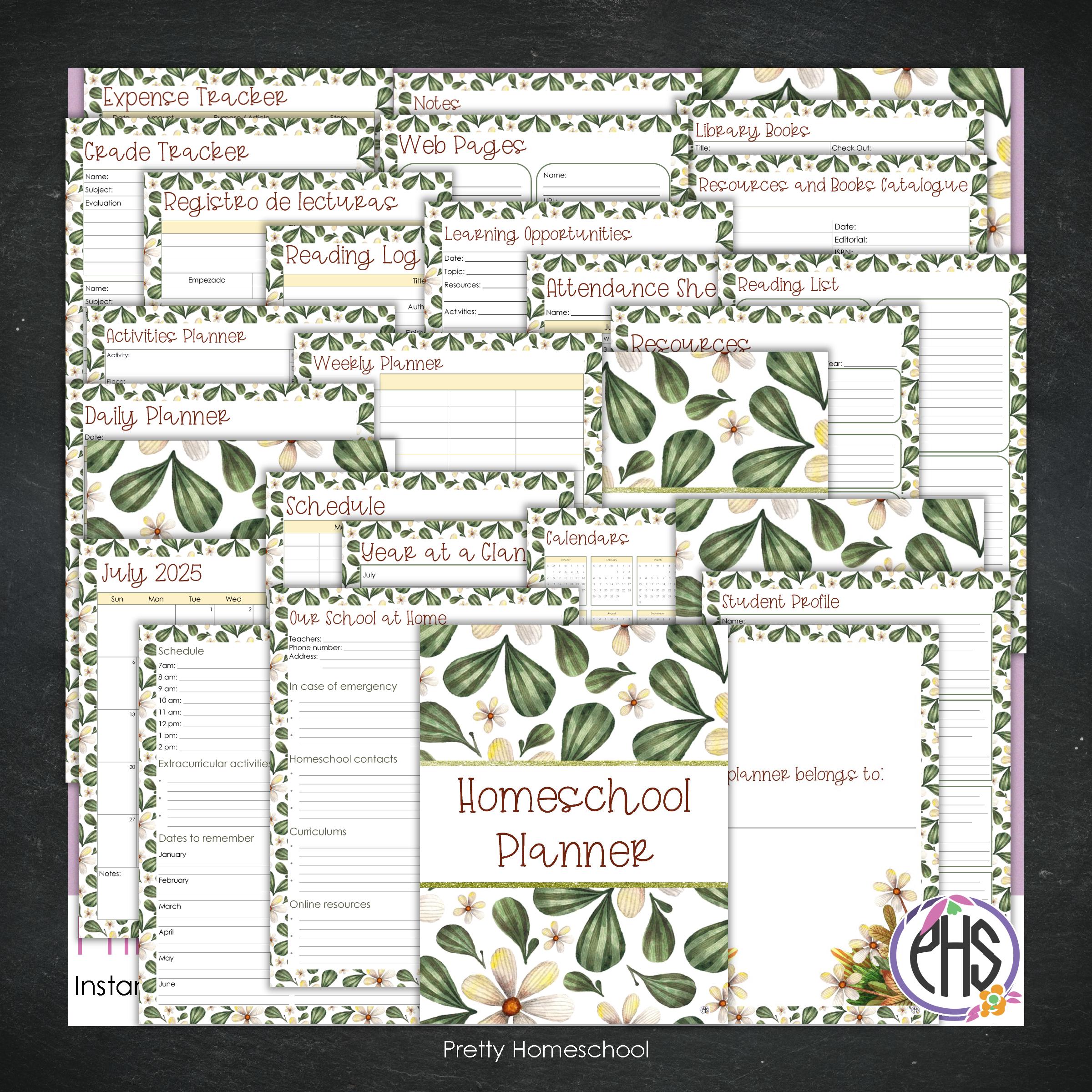 Printable Homeschool Planner 2025-2026 | Lesson Planner for Multiple ...