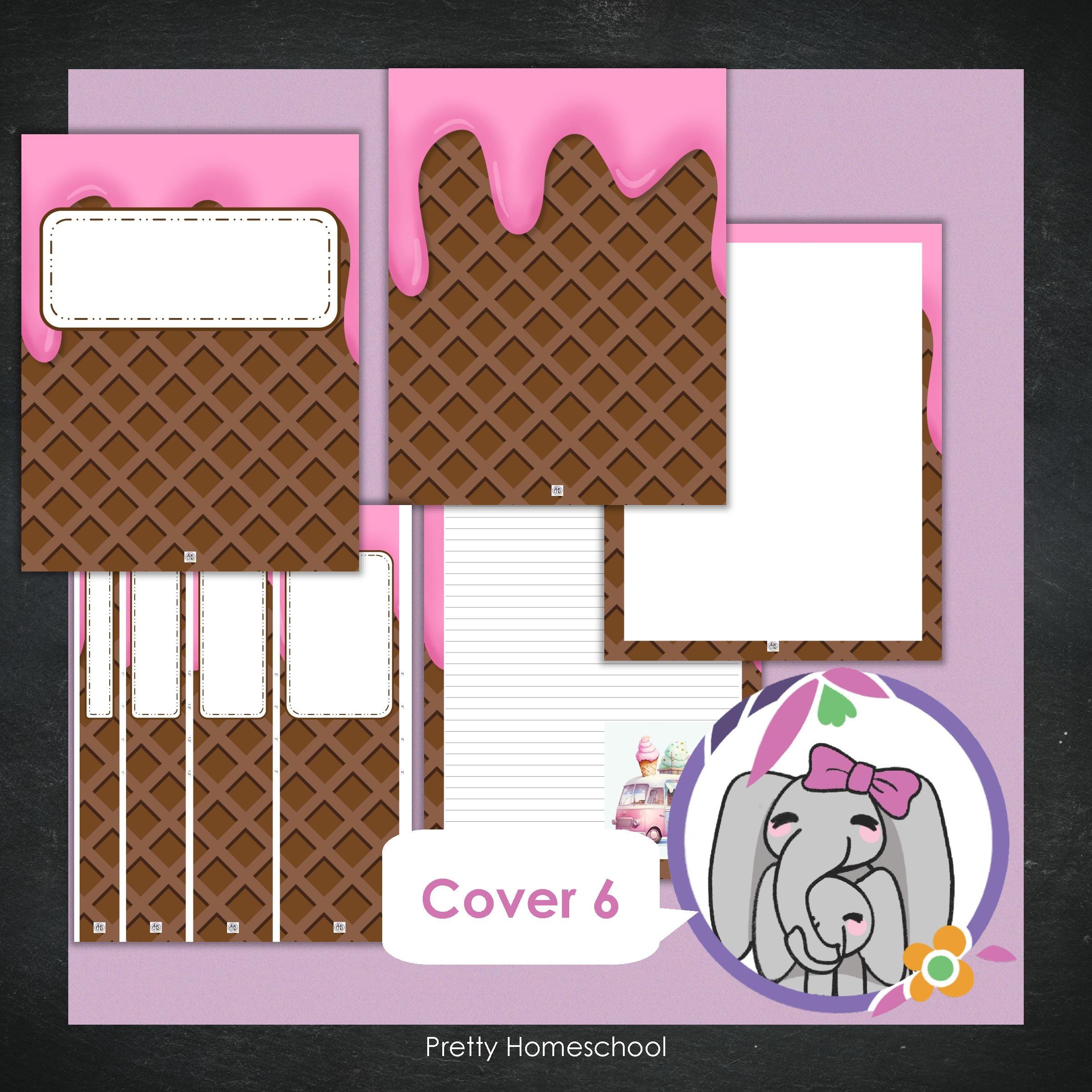 Printable and Editable Binder Covers and Spines - Ice Cream Theme ...
