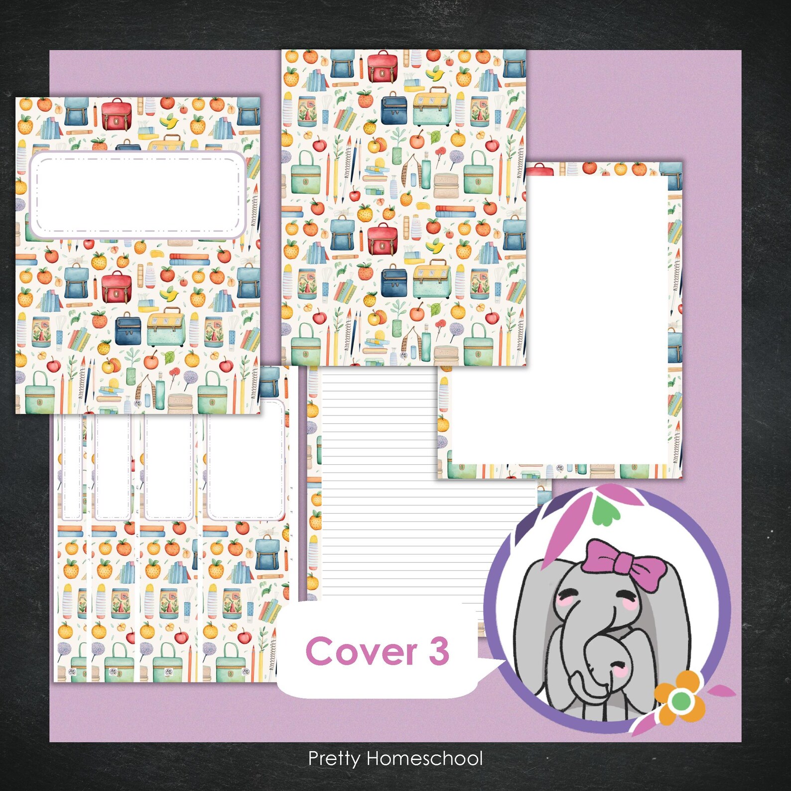 Printable and Editable Binder Covers and Spines - Vintage School Theme ...