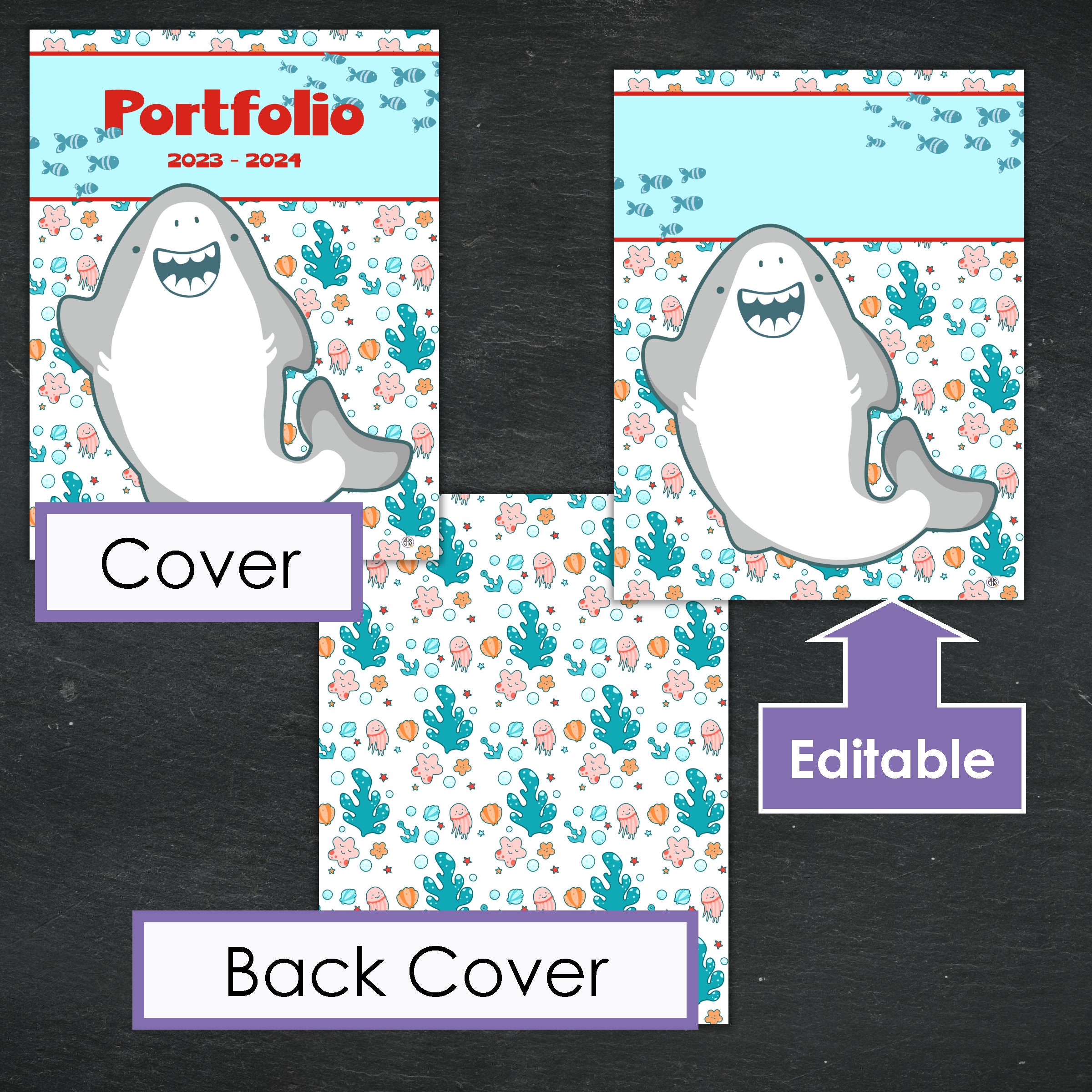 Printable Homeschool Portfolio Binder Cover, Editable Binder Cover ...