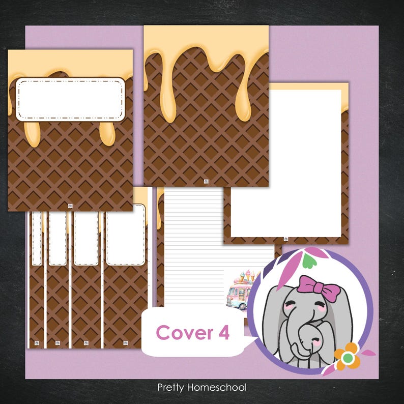 Printable and Editable Binder Covers and Spines - Ice Cream Theme ...