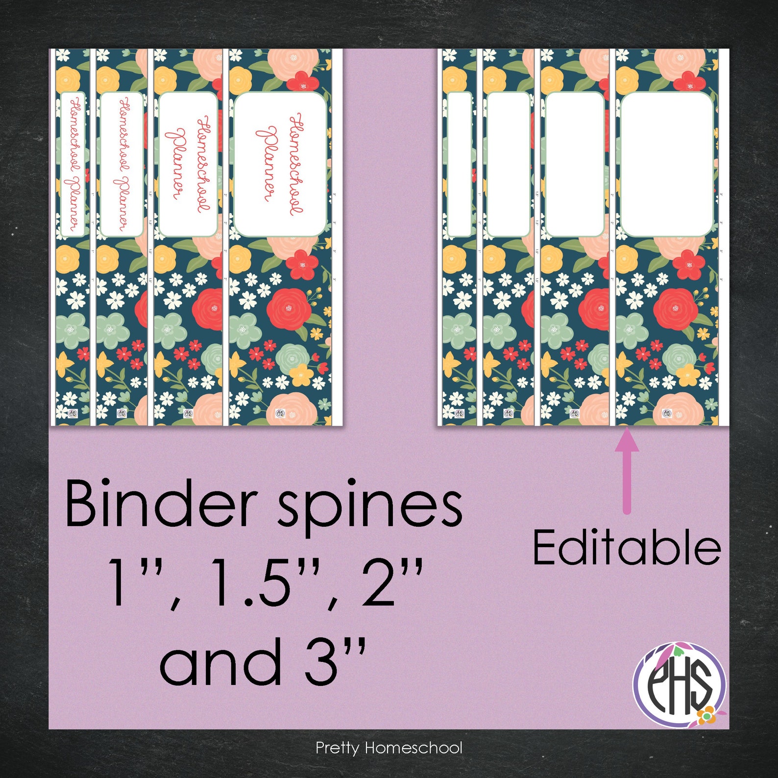 Printable Homeschool Planner Binder Cover, Editable Binder Cover ...