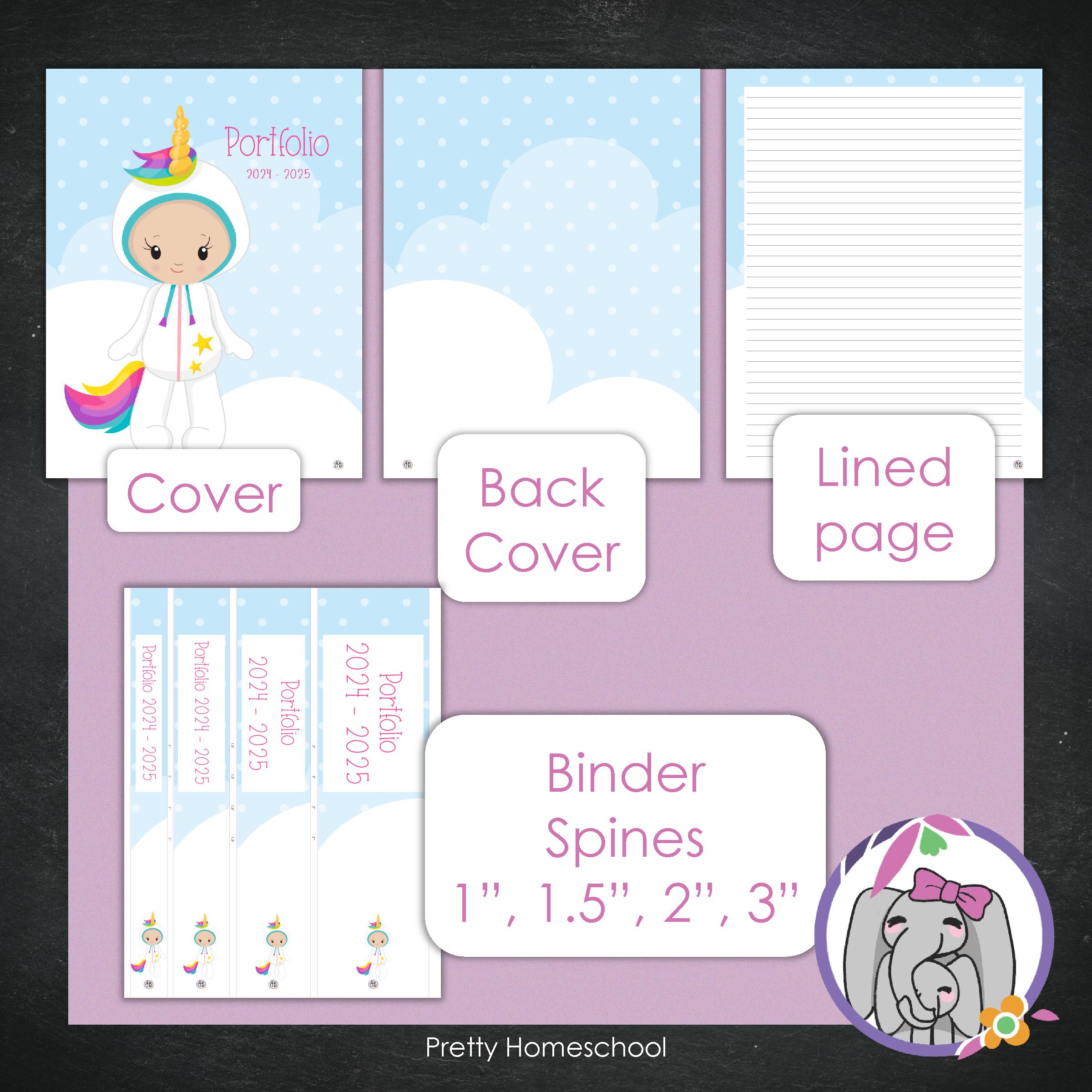 Editable and Printable Homeschool Portfolio Binder Covers and Spines ...