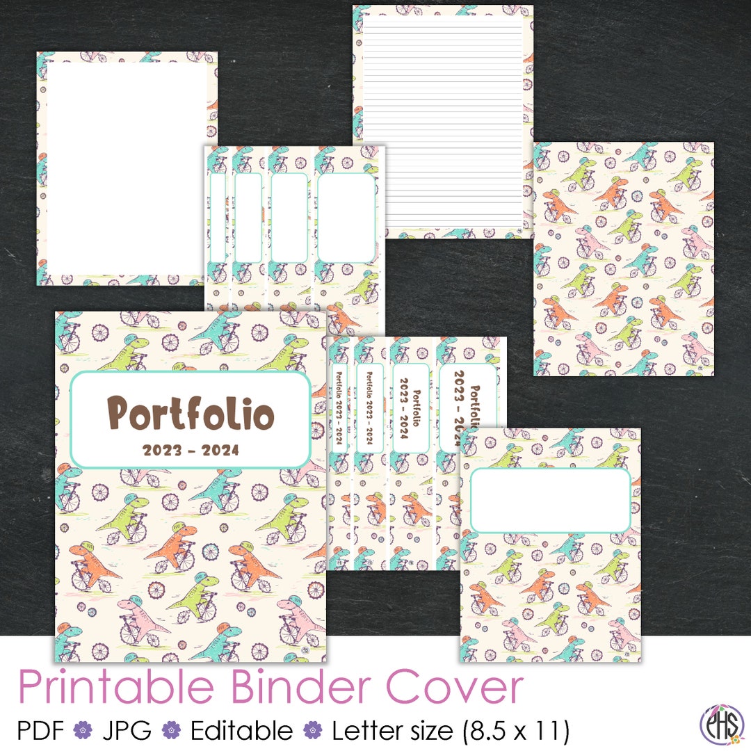 Printable Homeschool Portfolio Binder Cover, Editable Binder Cover ...