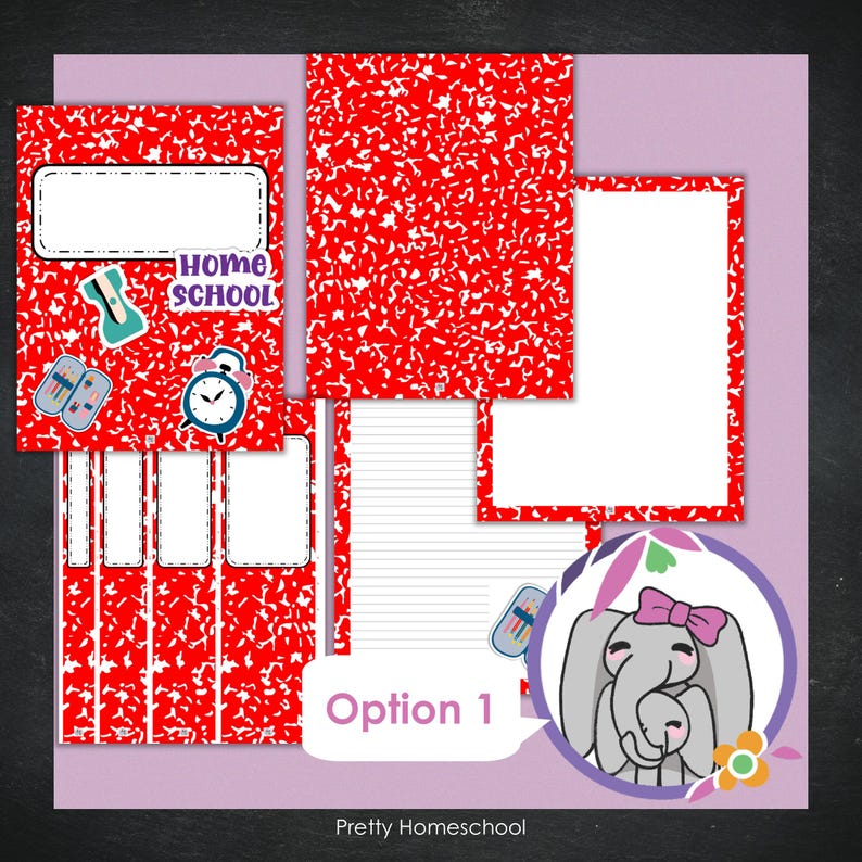 Printable and Editable Binder Covers and Spines - Composition Notebook ...