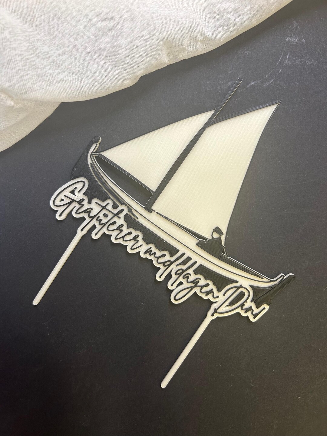 Sailboat Cake Topper With Personalised Text – Marine Life Theme - Etsy