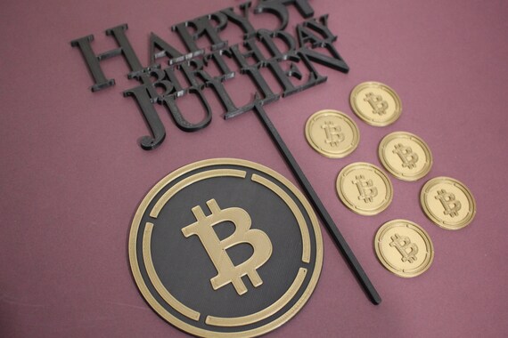 Bitcoin Theme Cake Topper Set Custom-made Name and Age Cake - Etsy