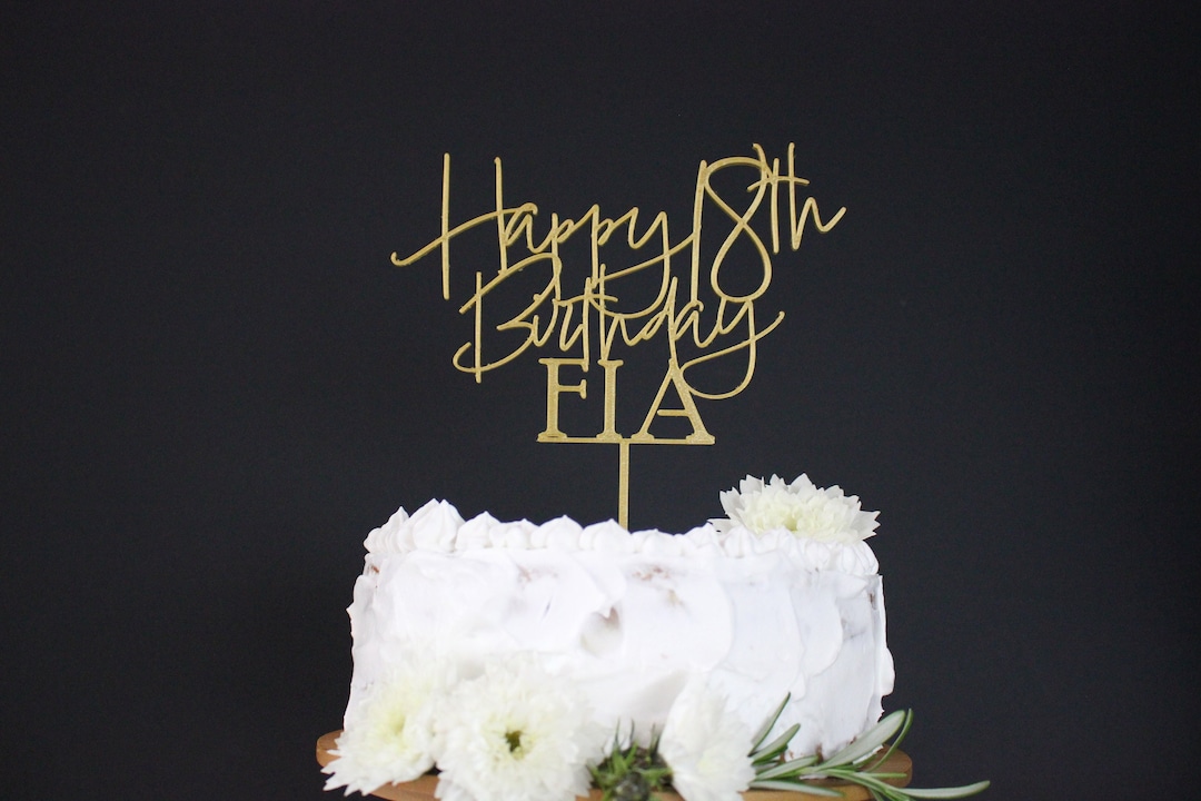 18th Birthday Cake Topper, Personalised Cake Topper, Custom-made Age ...