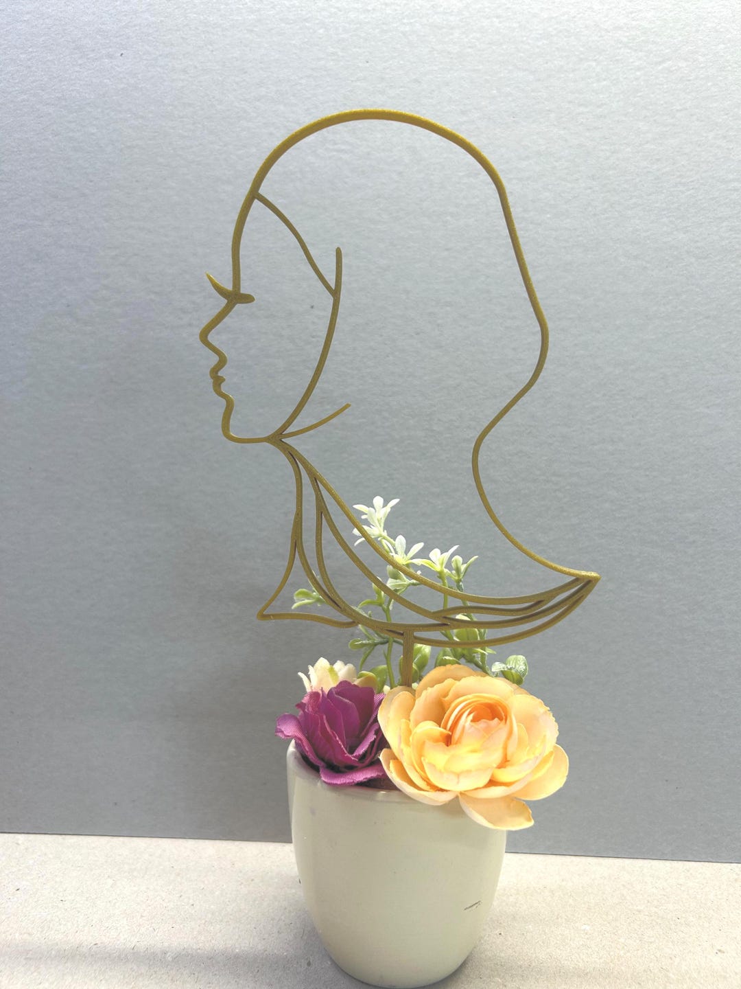 Hijab Cake Topper: Modest Woman Line Art, 3D Printed - Etsy