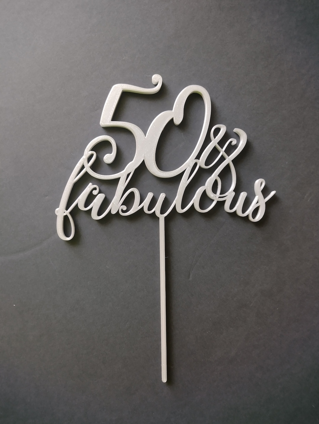 50 and Fabulous Cake Topper, Personalised Age Topper, 50th Birthday ...