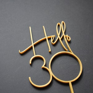 Hello 30 Cake Topper, Thirty Cake Decor, 30th Birthday, Happy Birthday ...
