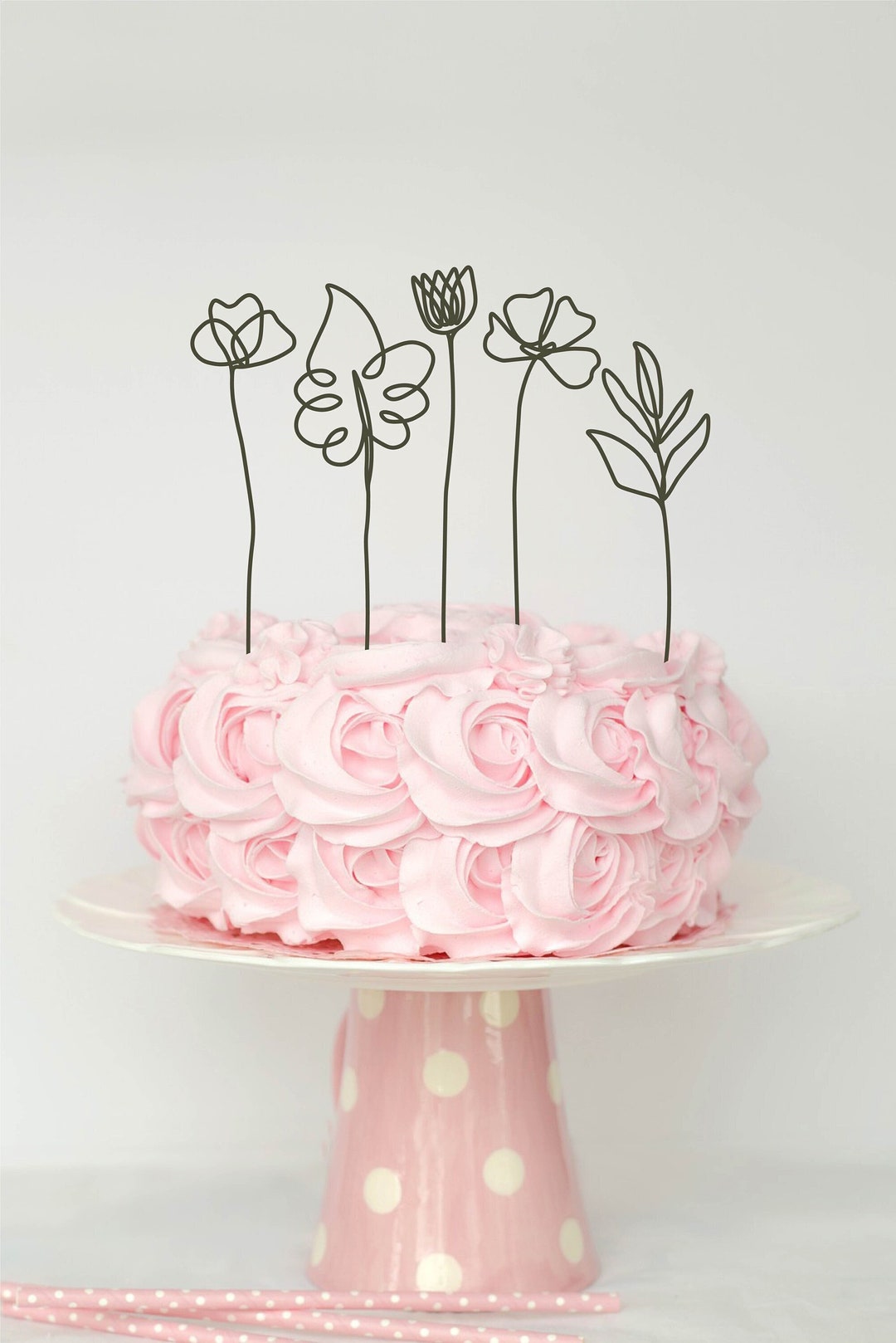 Wildflower Cake Topper Set, Cake Topper Flowers, Botanic Print ...