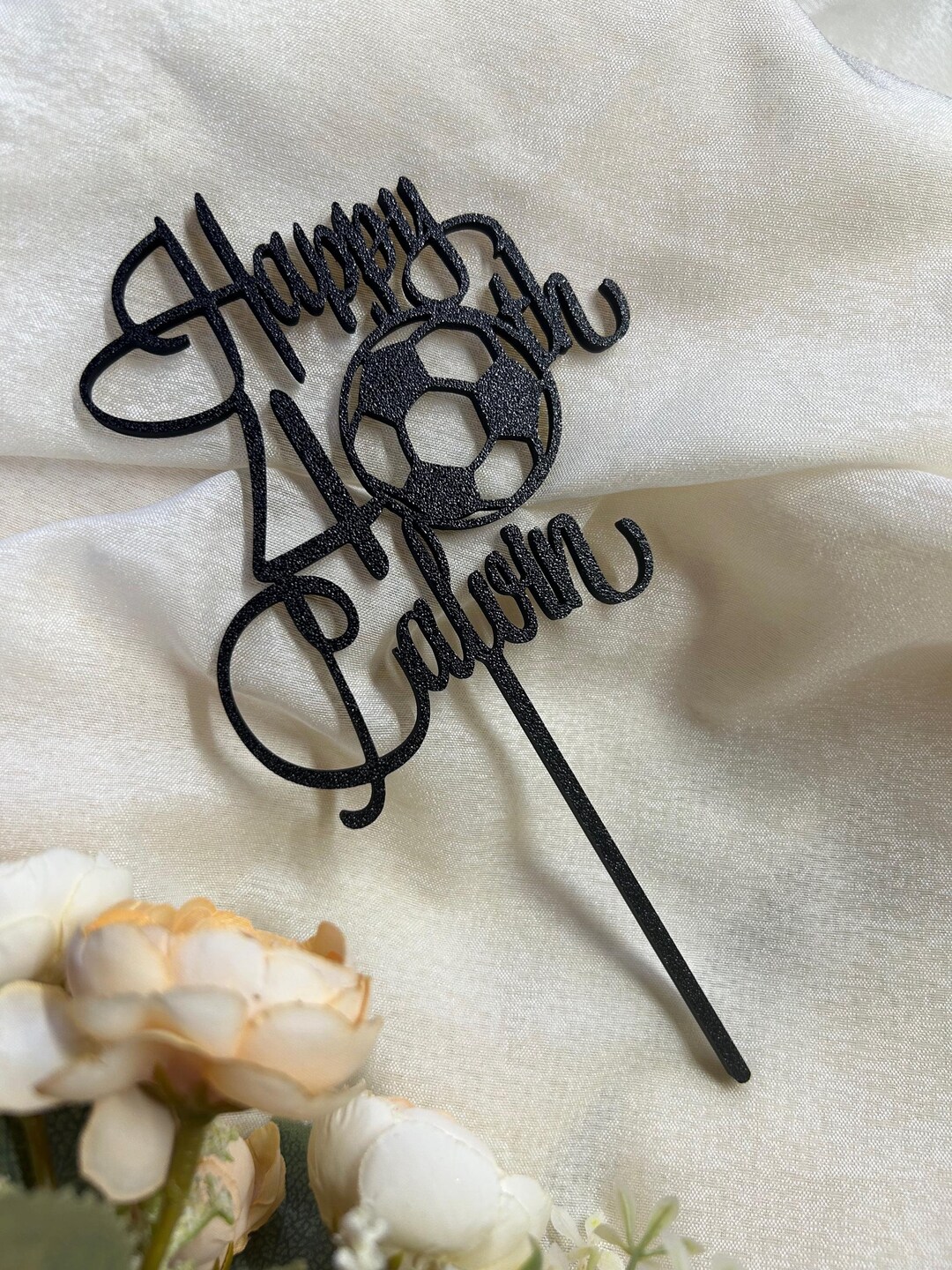 Personalised Soccer Player Cake Topper, Football Cake Topper, Happy ...