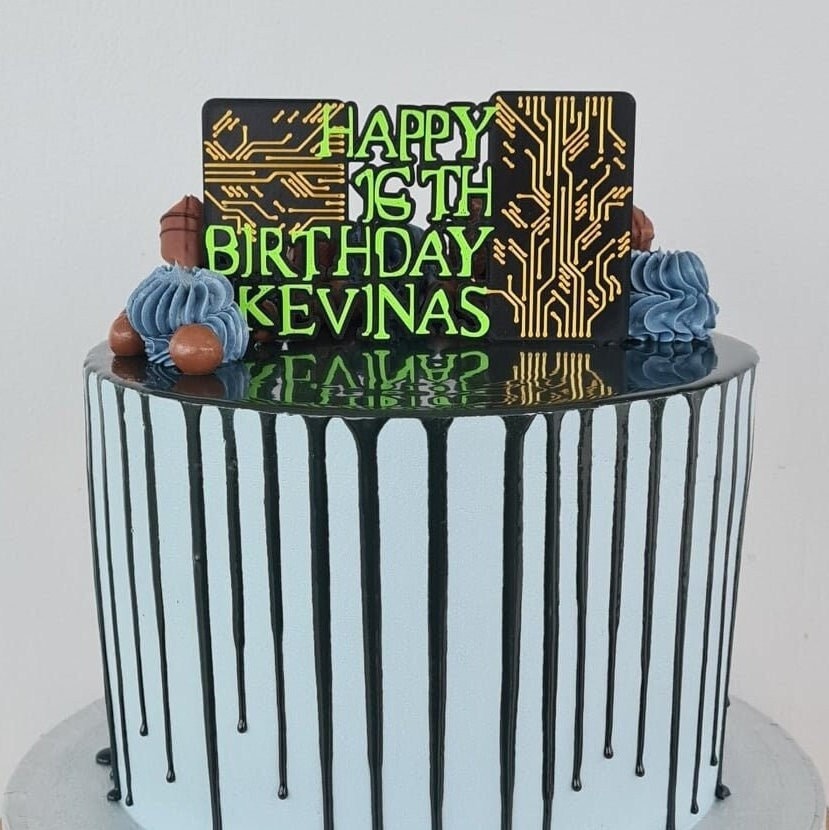 Cake Topper Printed Circuit Board Personalized Happy Birthday - Etsy