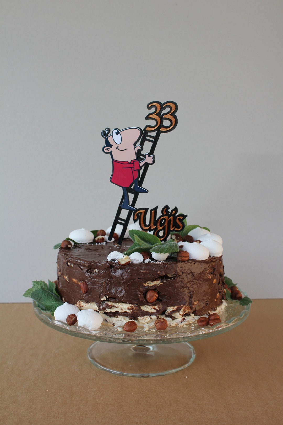 Personalized Man on Ladder Cake Topper: 3D Printed Birthday Decor - Etsy