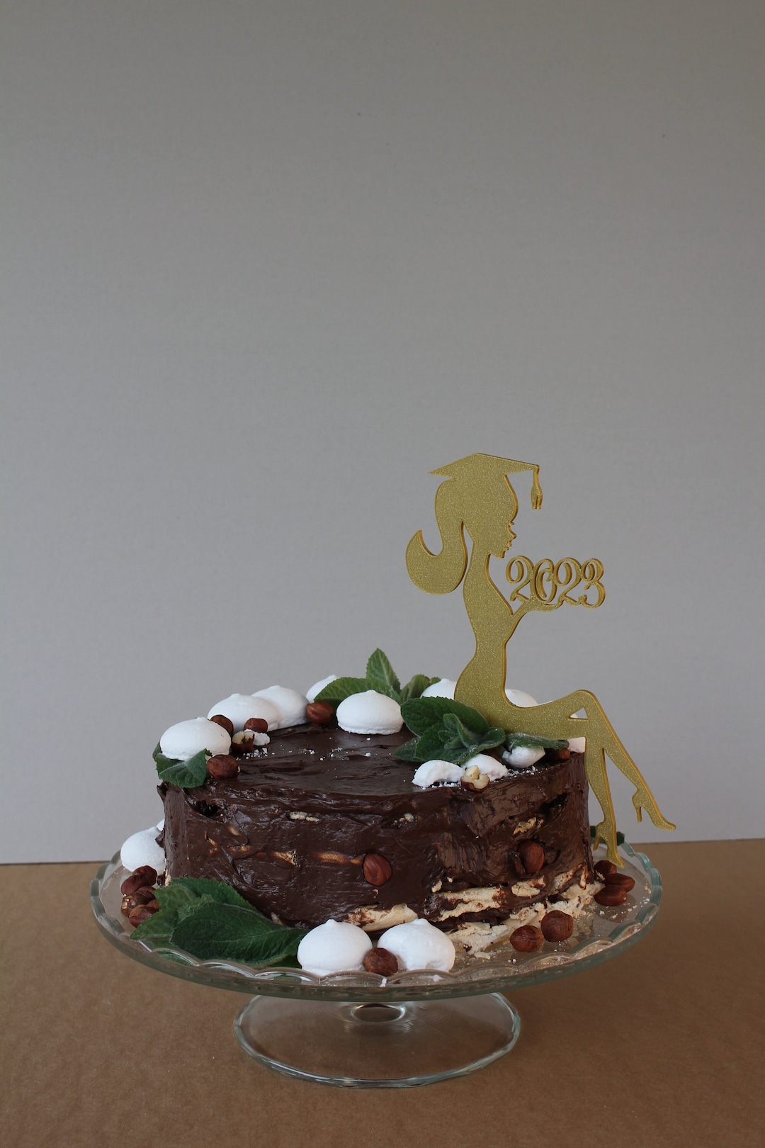 Graduation Sitting Girl Cake Topper, Lady Silhouette With Graduation ...