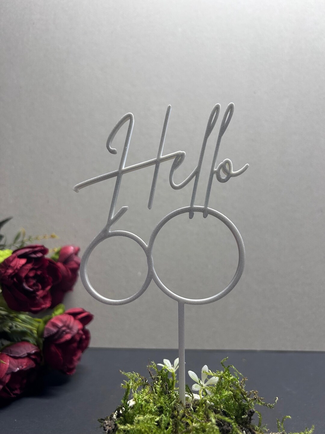Hello 60 Cake Topper: 60th Birthday Decor, 3D Printed - Etsy