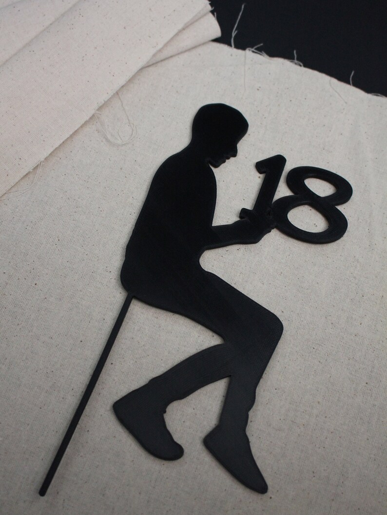 Boy Silhouette Cake Topper Sitting Guy Silhouette Man - Etsy