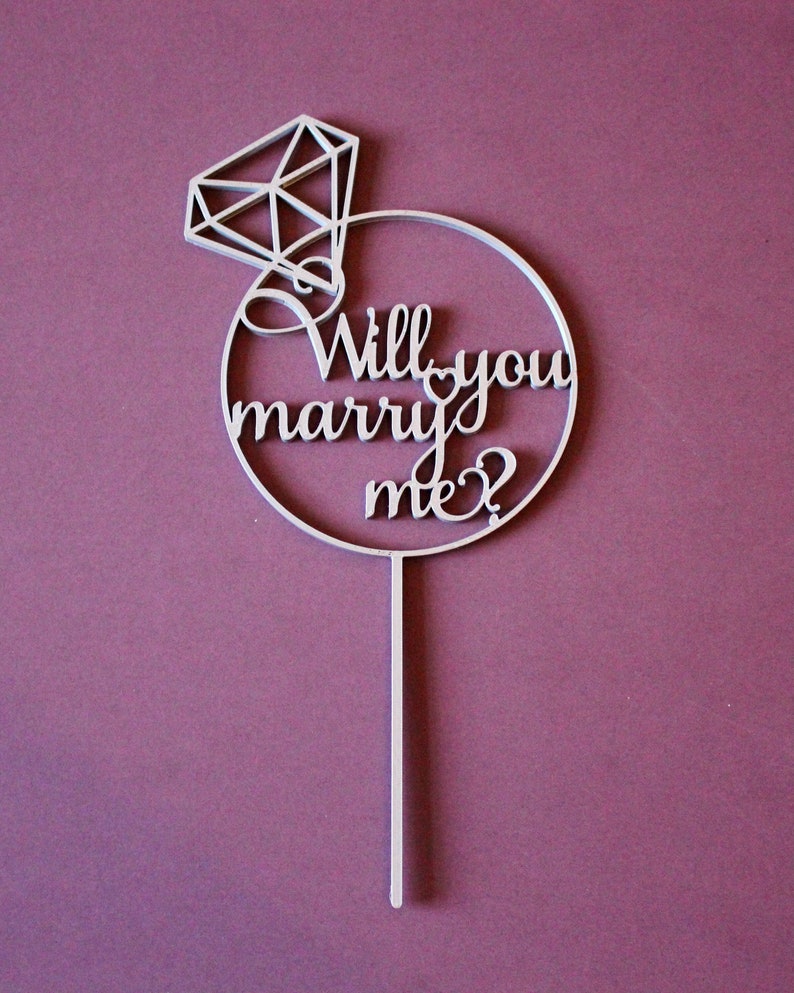Proposal Cake Topper Engagement Cake Topper Will You Marry - Etsy