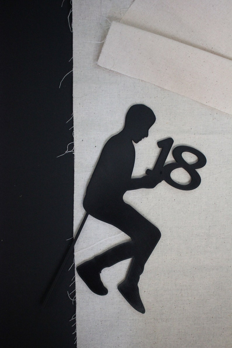 Boy Silhouette Cake Topper Sitting Guy Silhouette Man - Etsy