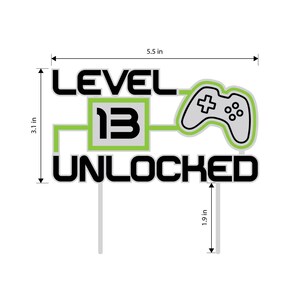 Personalised Gamer Cake Topper - Level up Birthday Decor - Video Game ...