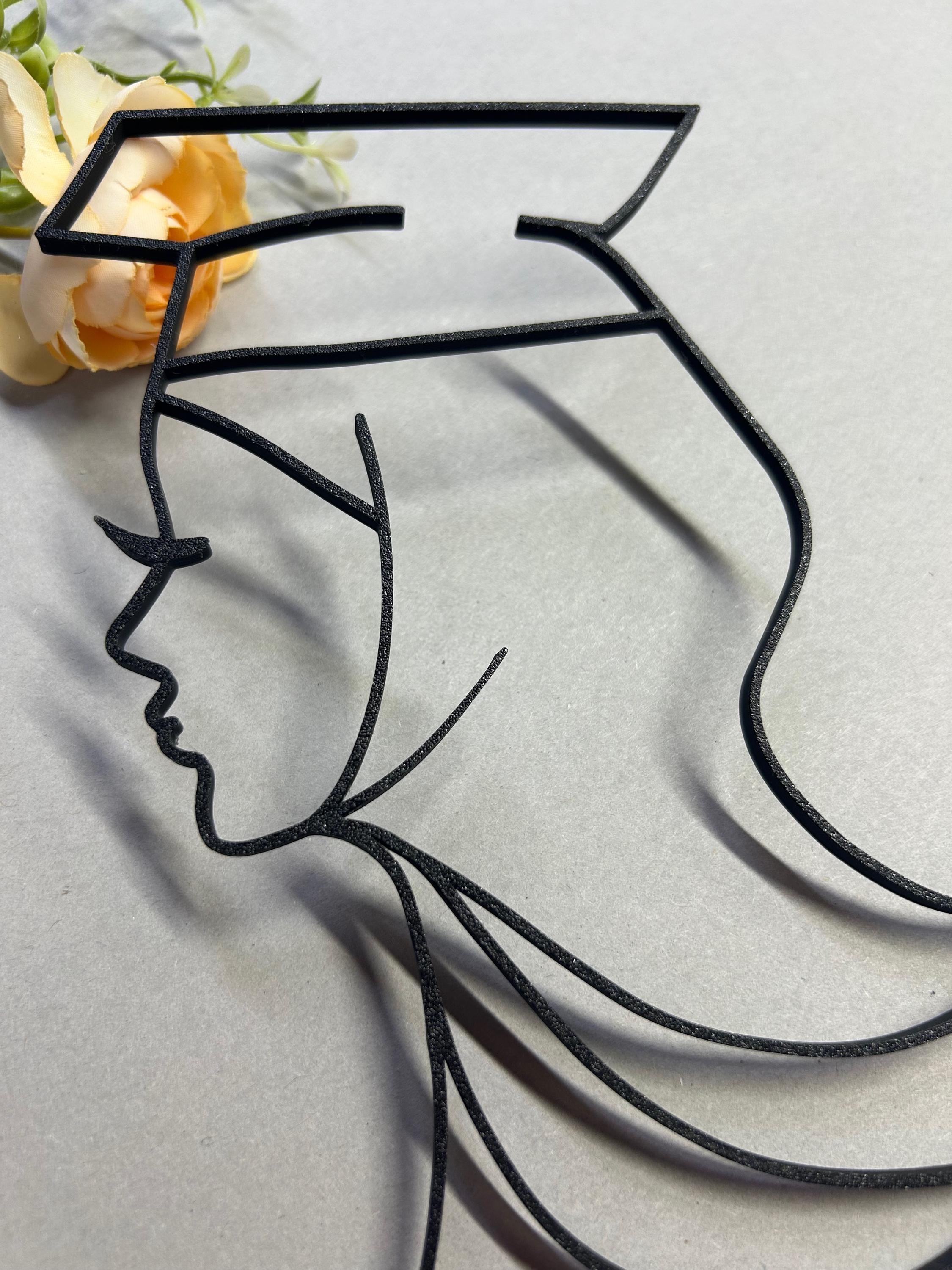 3D Printed Graduation Cake Topper: Hijab Girl Line Art - Etsy UK