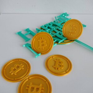 Bitcoin Theme Cake Topper Set, Custom-made Name and Age Cake Topper ...