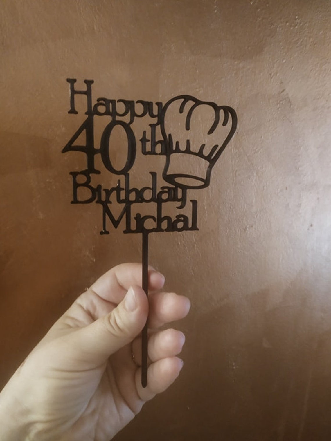 Personalised Happy Birthday Cake Topper Chef Hat Theme - Etsy UK