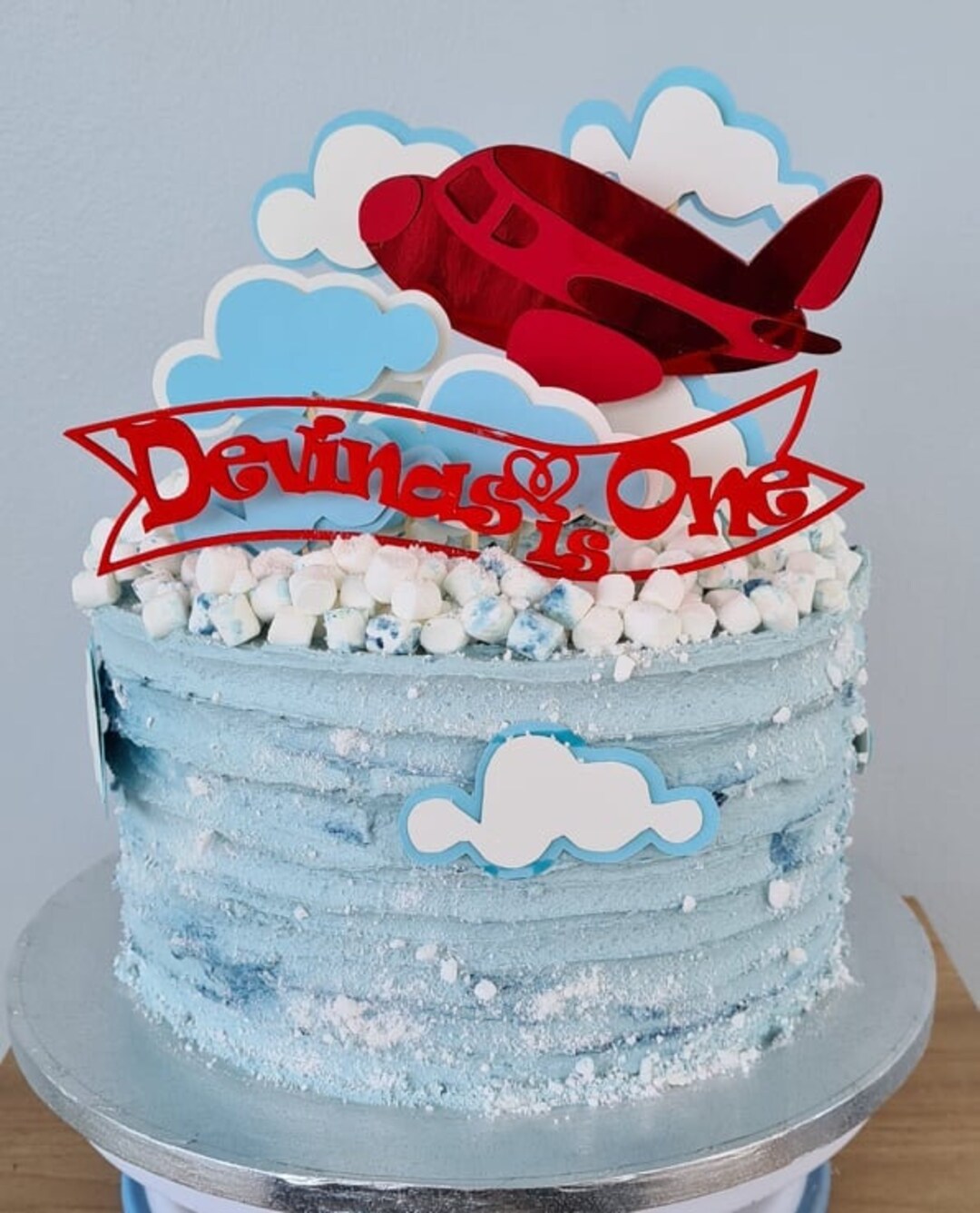 Personalised Cake Topper Set, Airplane in Clouds and Custom-made 3d ...
