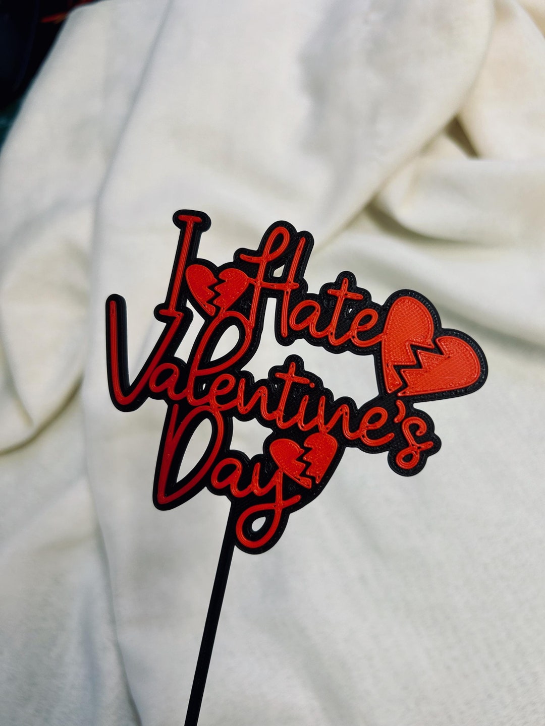 Cake Topper With Broken Hearts, I Hate Valentine's Day - Etsy