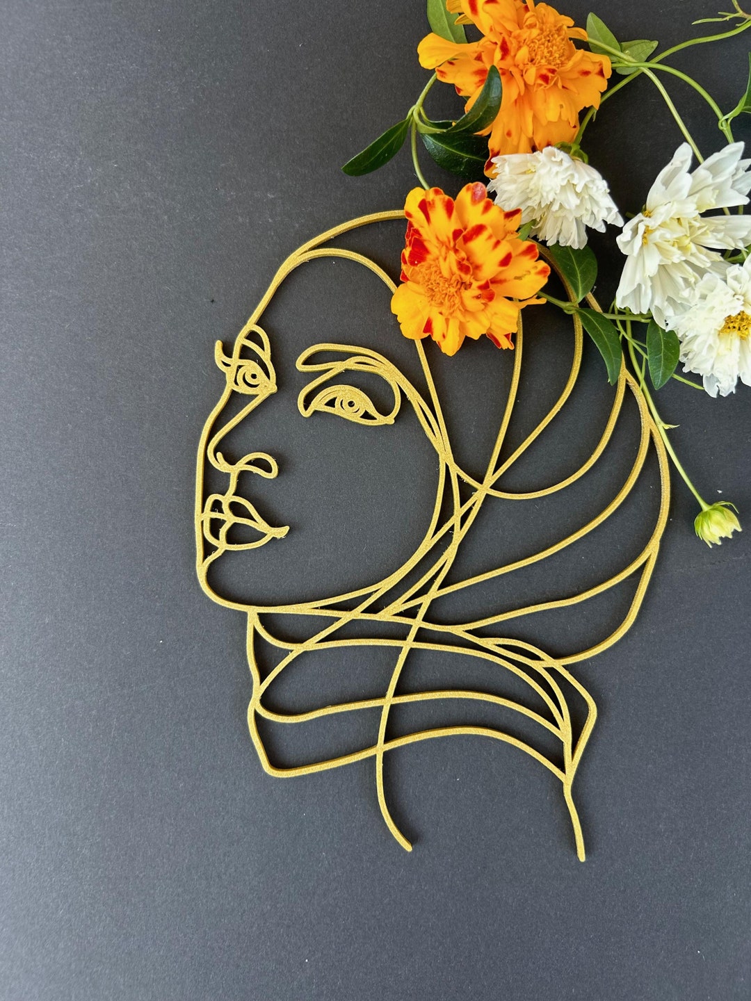 Hijab-themed Cake Topper, Modest Woman Cake Charm, Line Art Lady's Face Line Art Cake Charm ...
