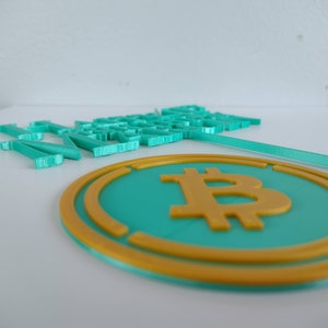 Bitcoin Theme Cake Topper Set, Custom-made Name and Age Cake Topper ...