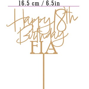 18th Birthday Cake Topper, Personalised Cake Topper, Custom-made Age ...