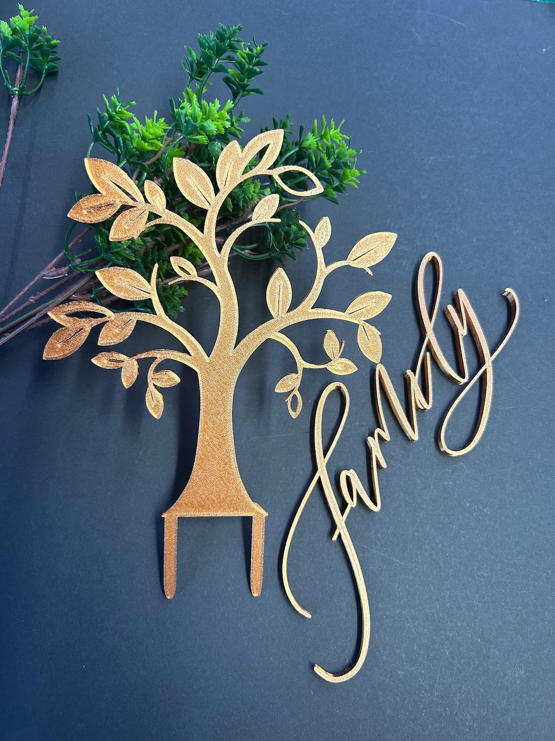 Personalized Family Tree Cake Topper Set: 3D Printed Silhouette - Etsy