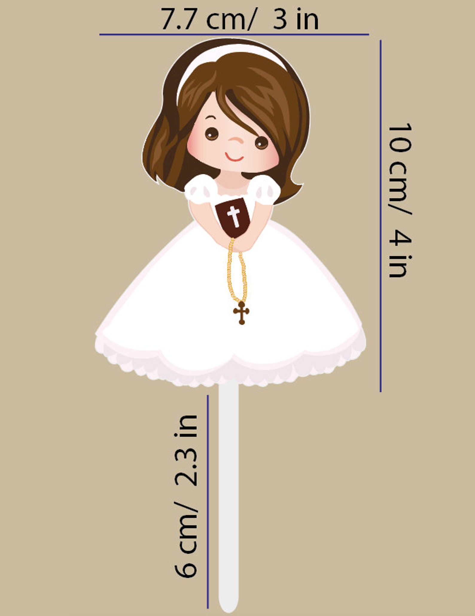 Communion Girl Cake Topper: 3D Printed First Holy Communion Decoration ...