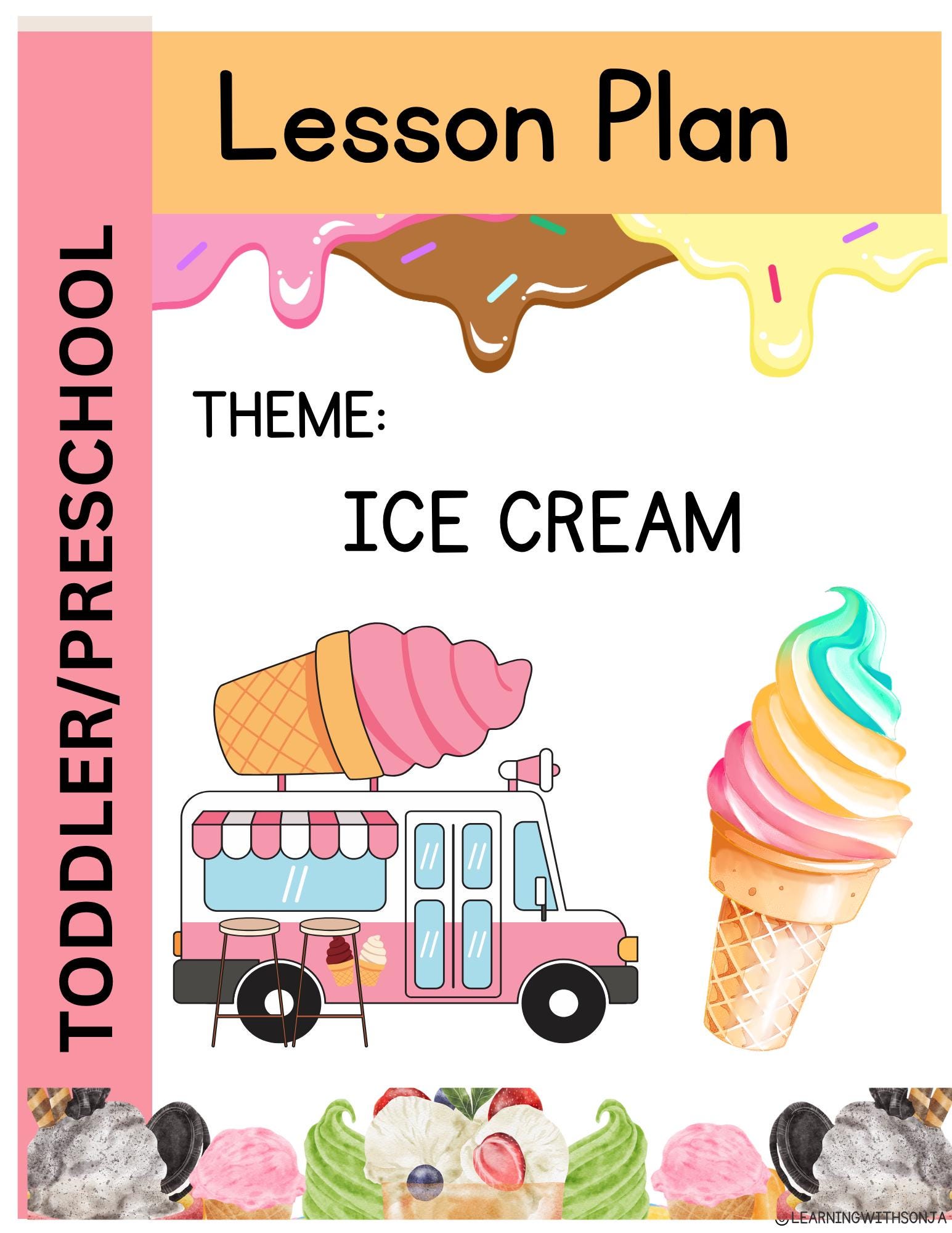 Ice Cream Preschool Theme Weekly Plan | Summer Thematic Unit for ...