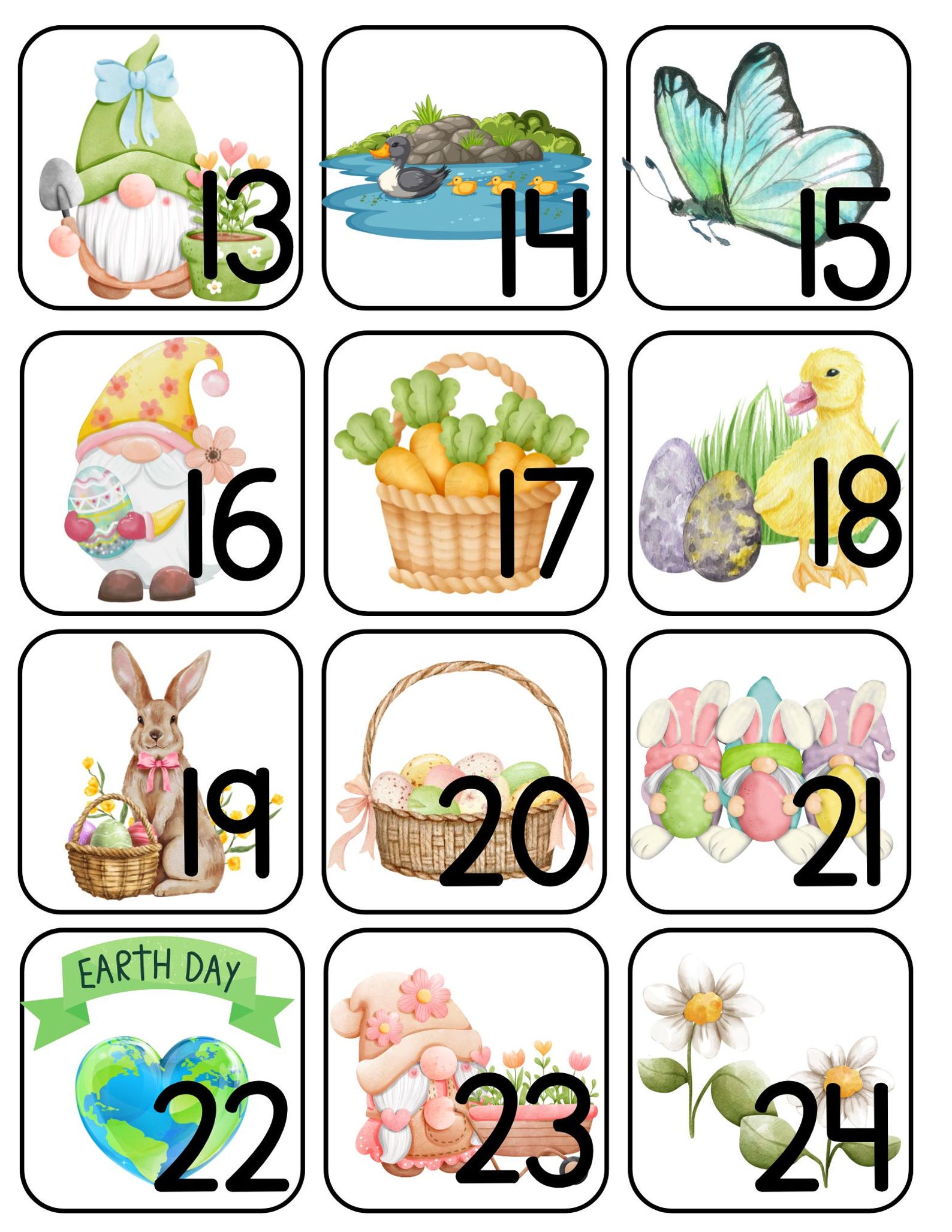 April Calendar Numbers | Printable Classroom Decor | Spring & Easter ...