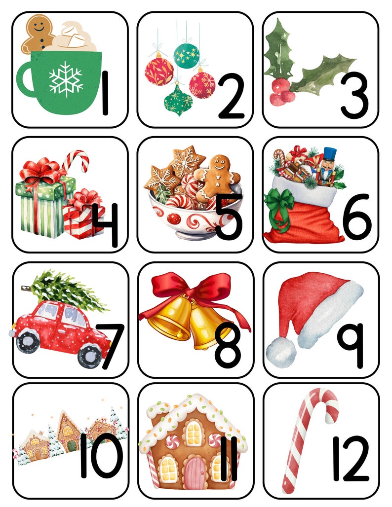 December Themed Calendar Cards for Toddler/preschool, Monthly Calendar ...