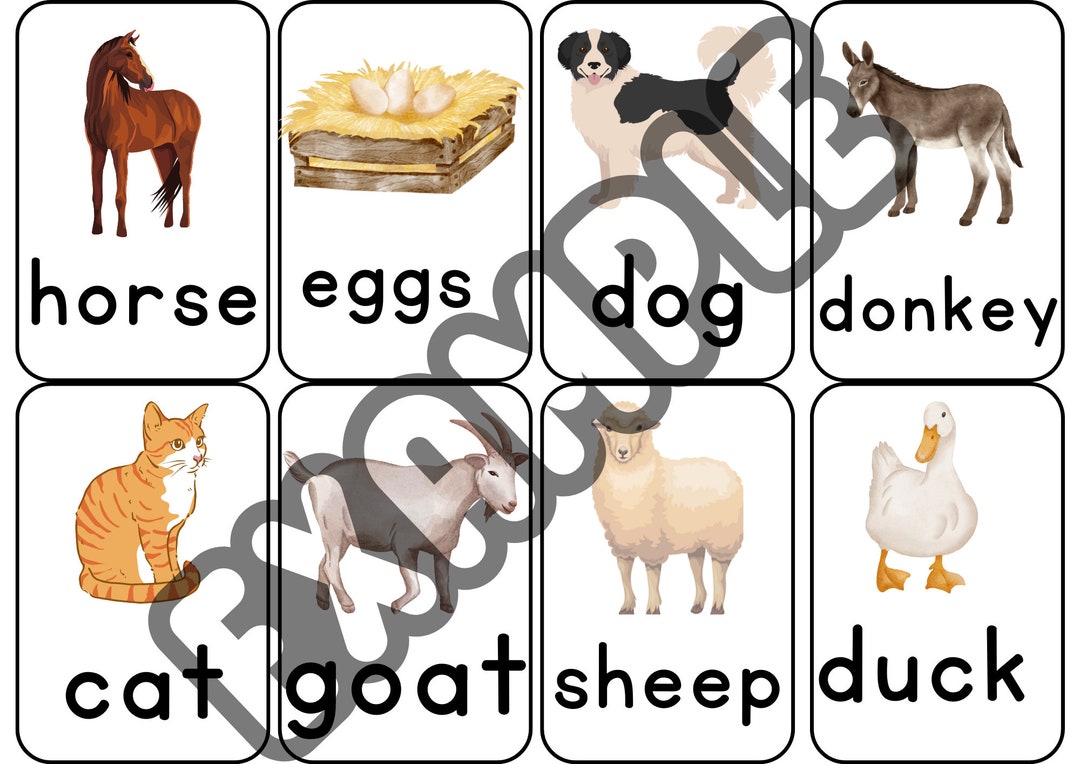FARM TODDLER / PRESCHOOL Flash Cards - Etsy
