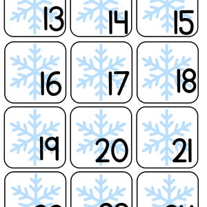 Snowflake Calendar Numbers Winter Classroom Decor - Etsy