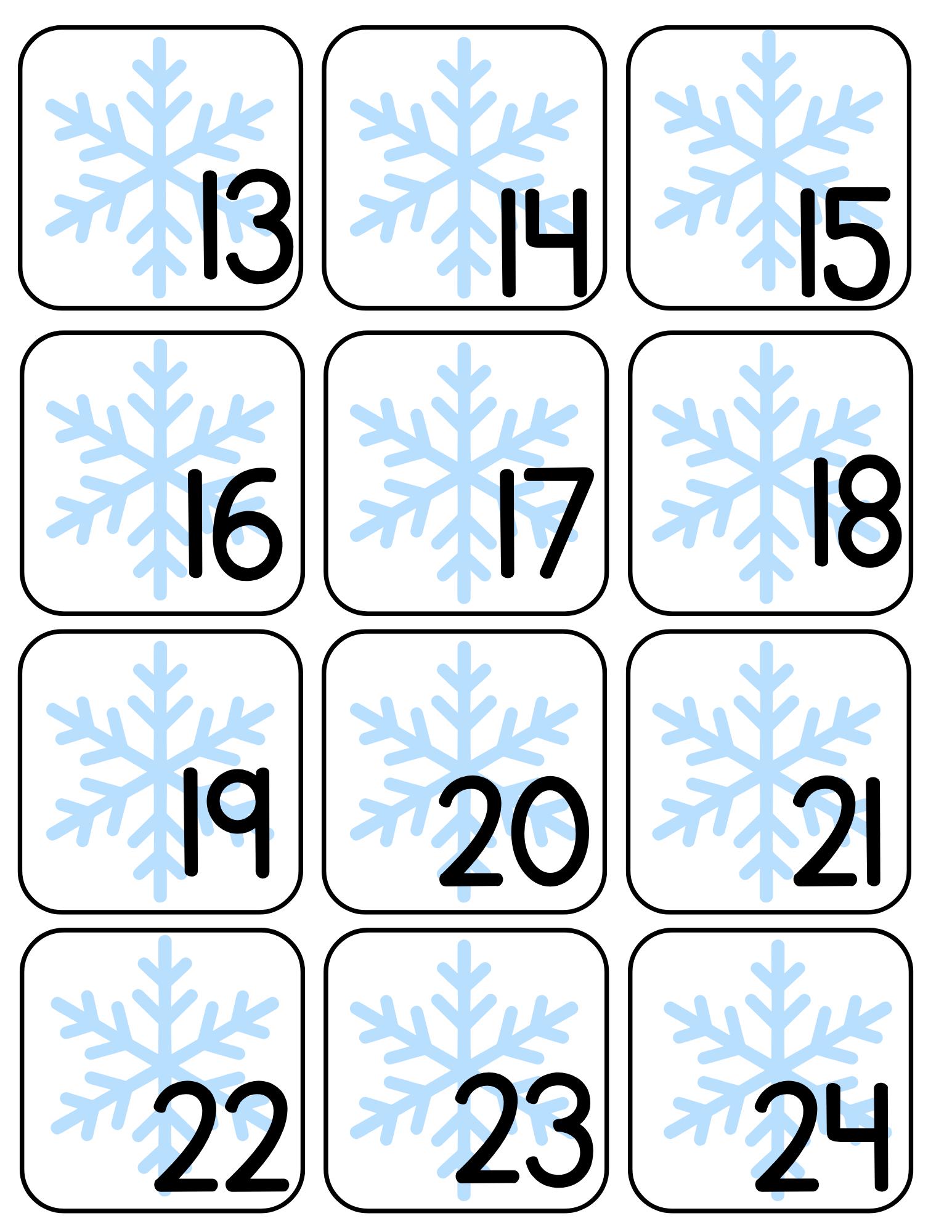 Snowflake Calendar Numbers Winter Classroom Decor - Etsy