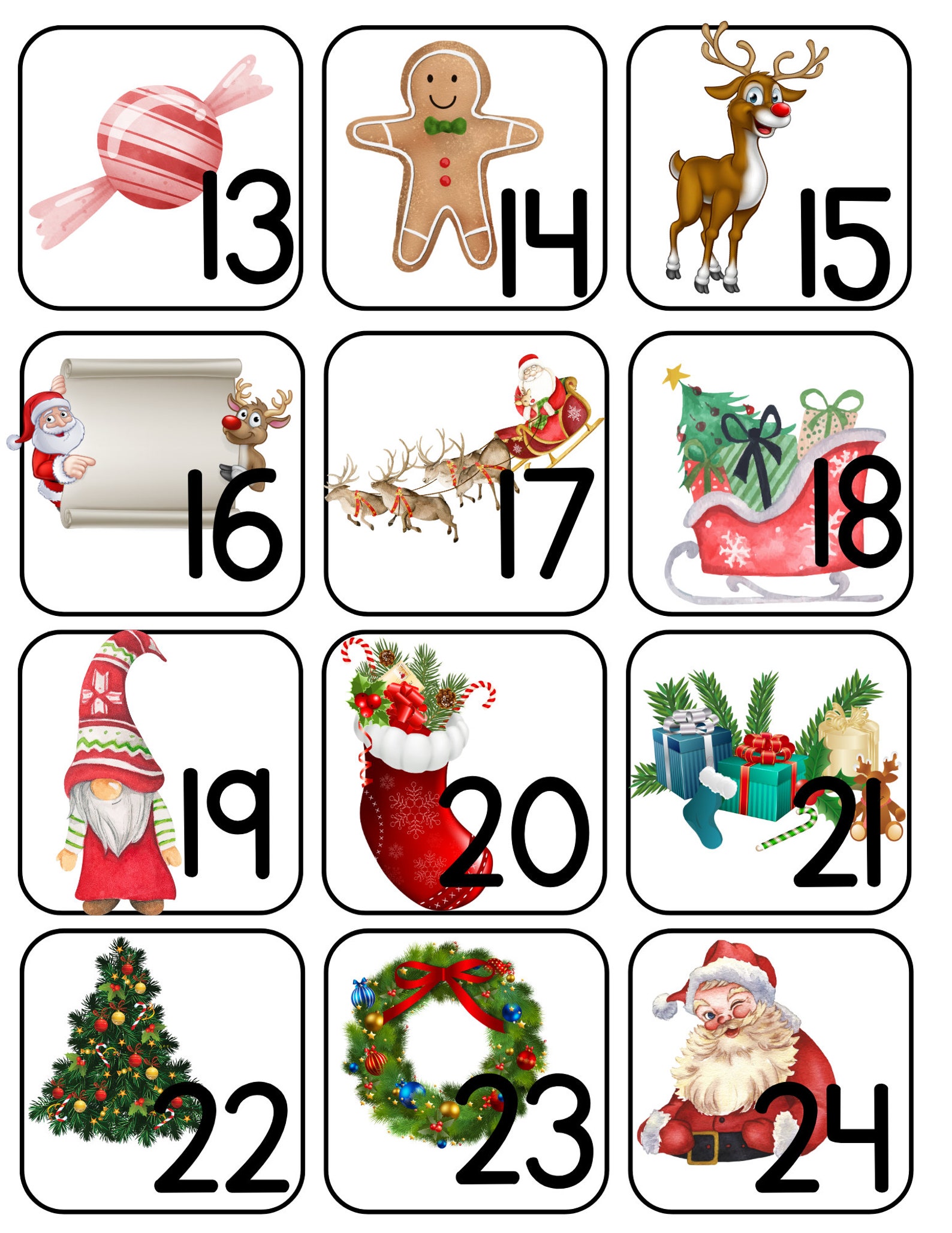 December Themed Calendar Cards for Toddler/preschool, Monthly Calendar ...