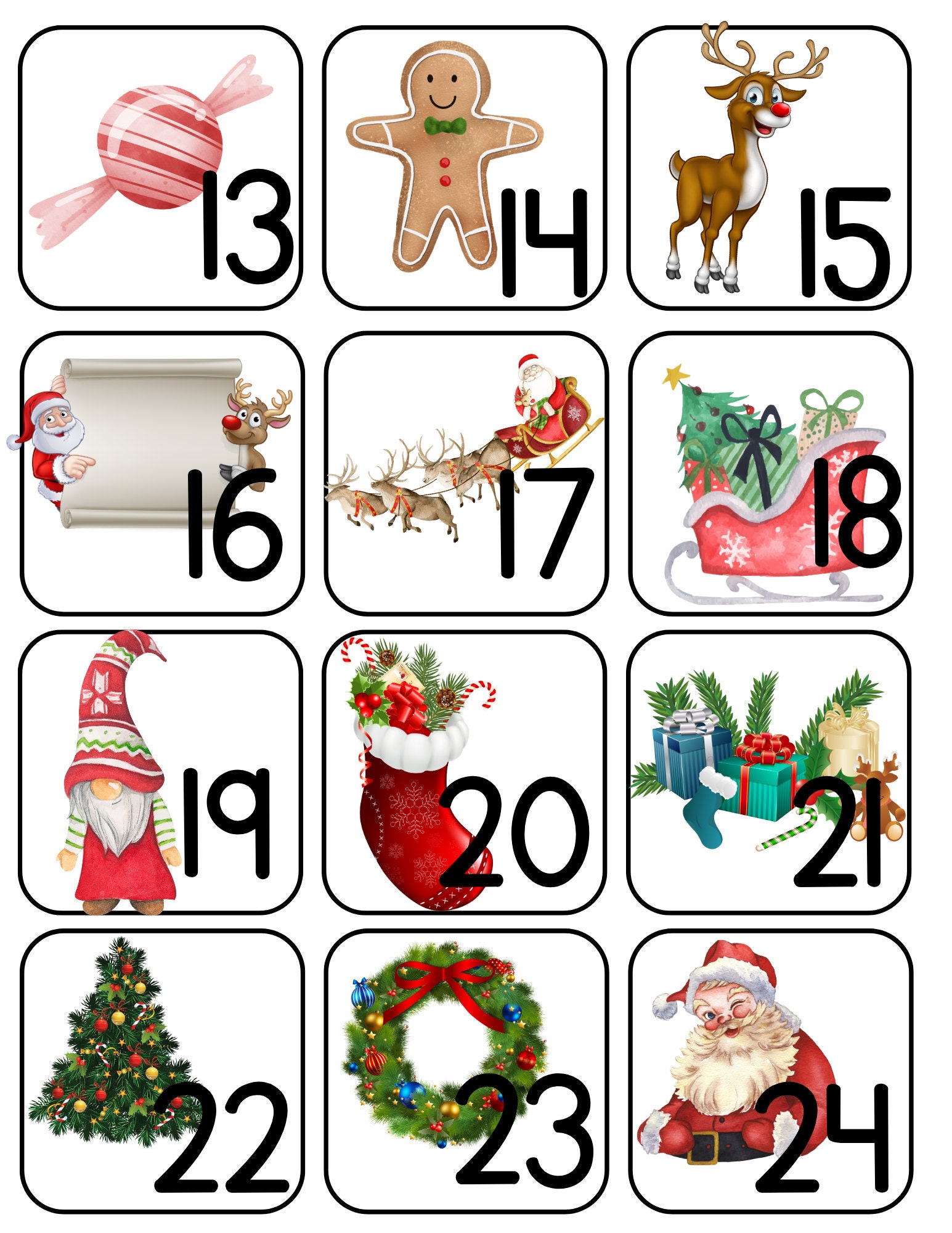 December Themed Calendar Cards for Toddler/preschool, Monthly Calendar ...