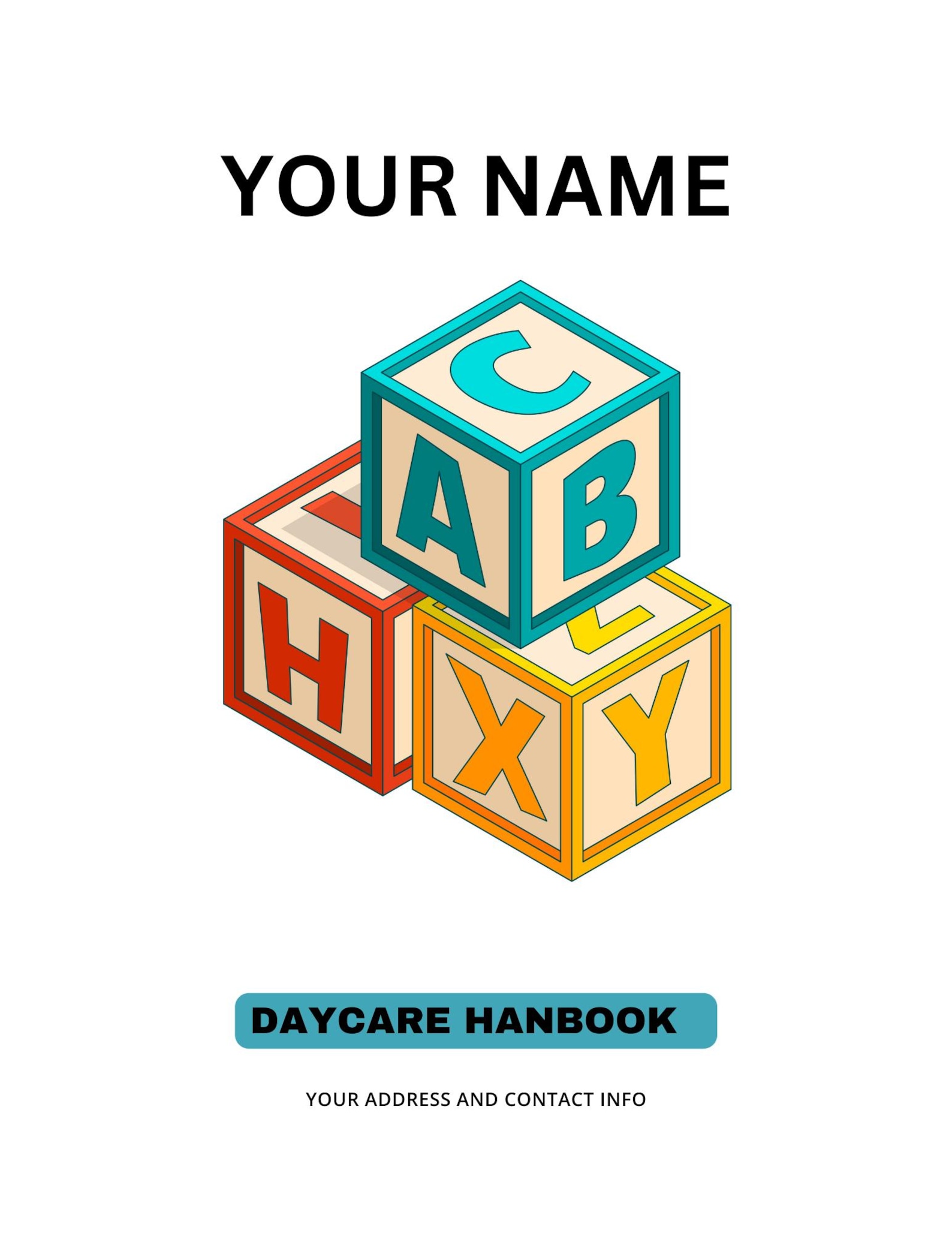 Editable Daycare Parents Handbook | Template for Childcare Policies ...
