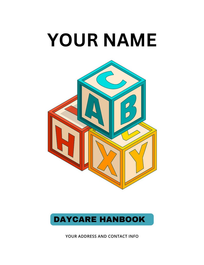 Editable Daycare Parents Handbook | Template for Childcare Policies ...