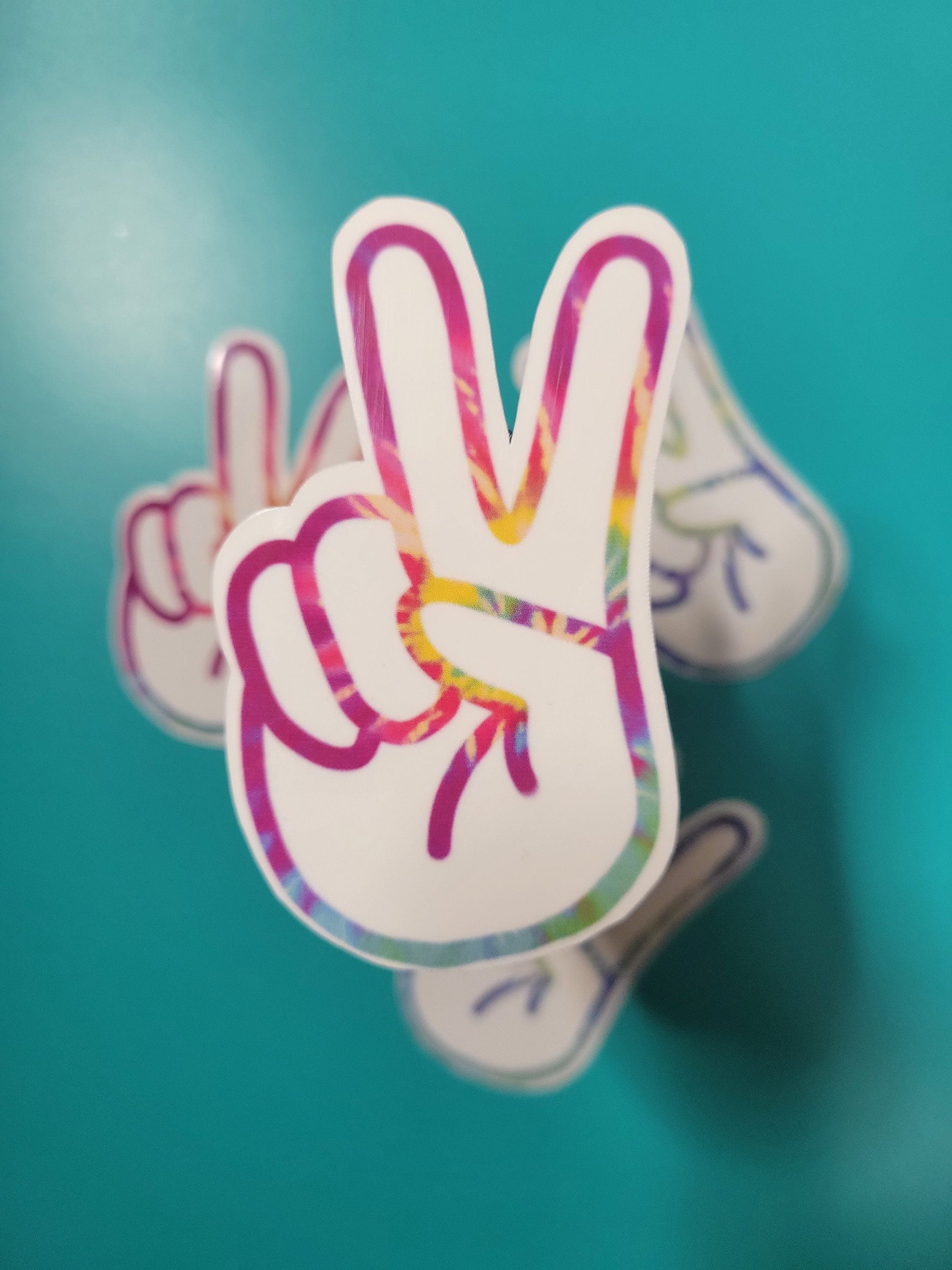 Tie Dye Peace Fingers