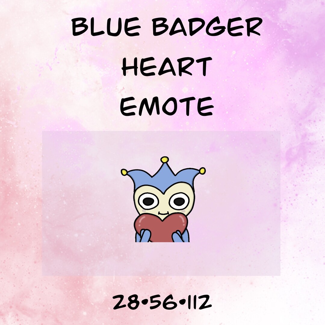Blue Badger Heart Emote - Etsy