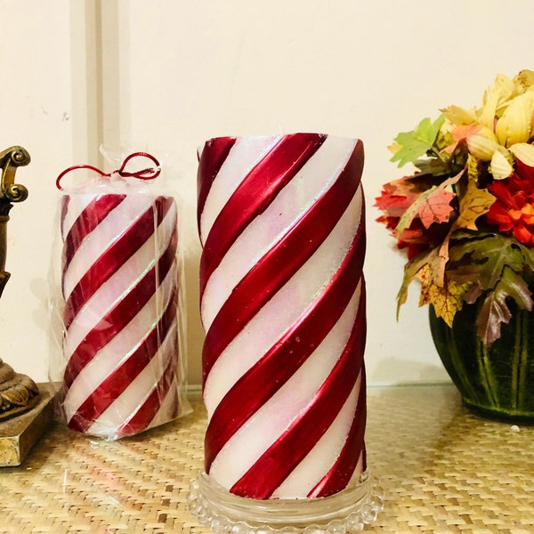 Pillar Peppermint Candle - Etsy