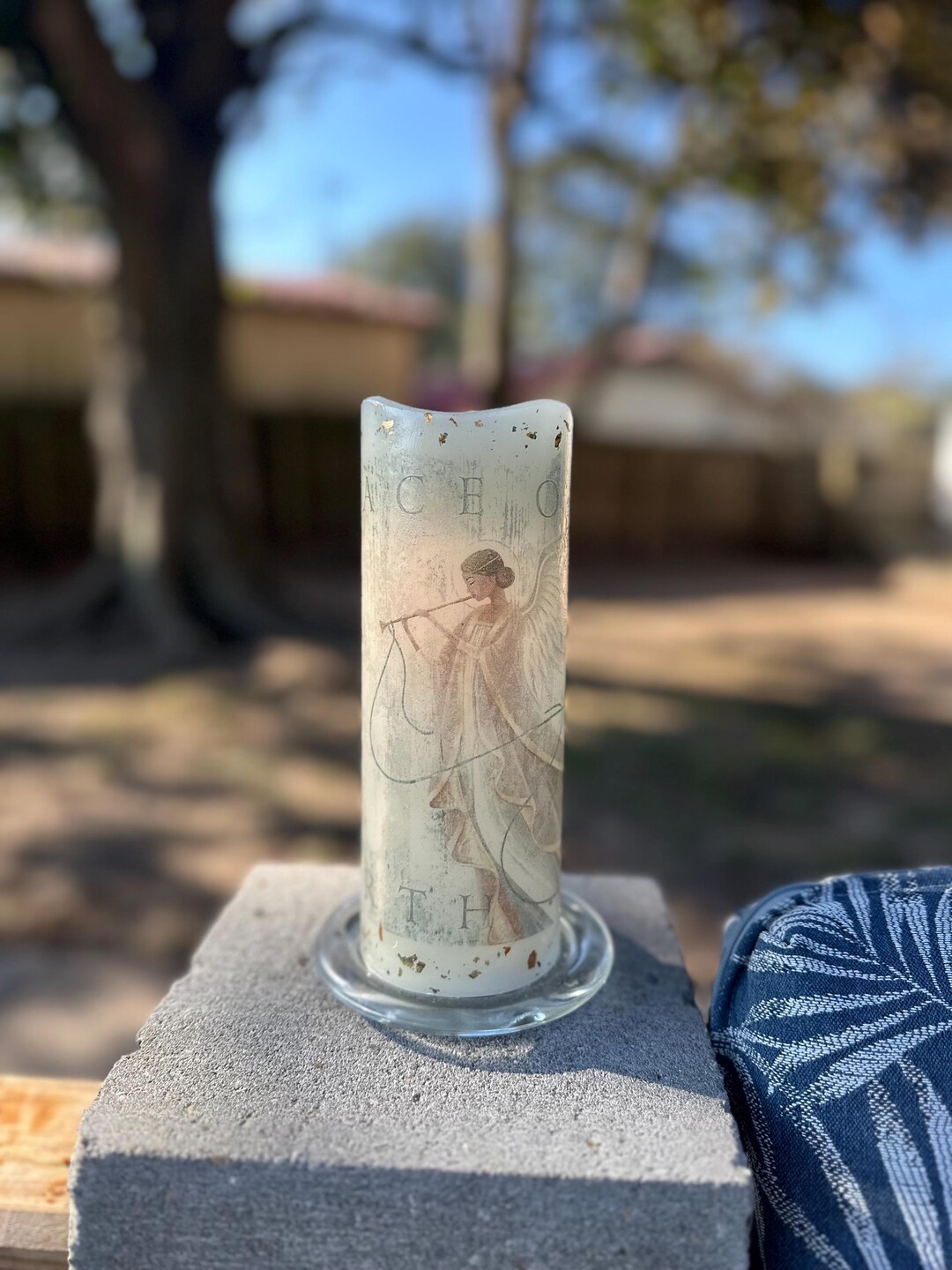 Peace on Earth Angel Flameless Candle With Timer (batteries Included ...