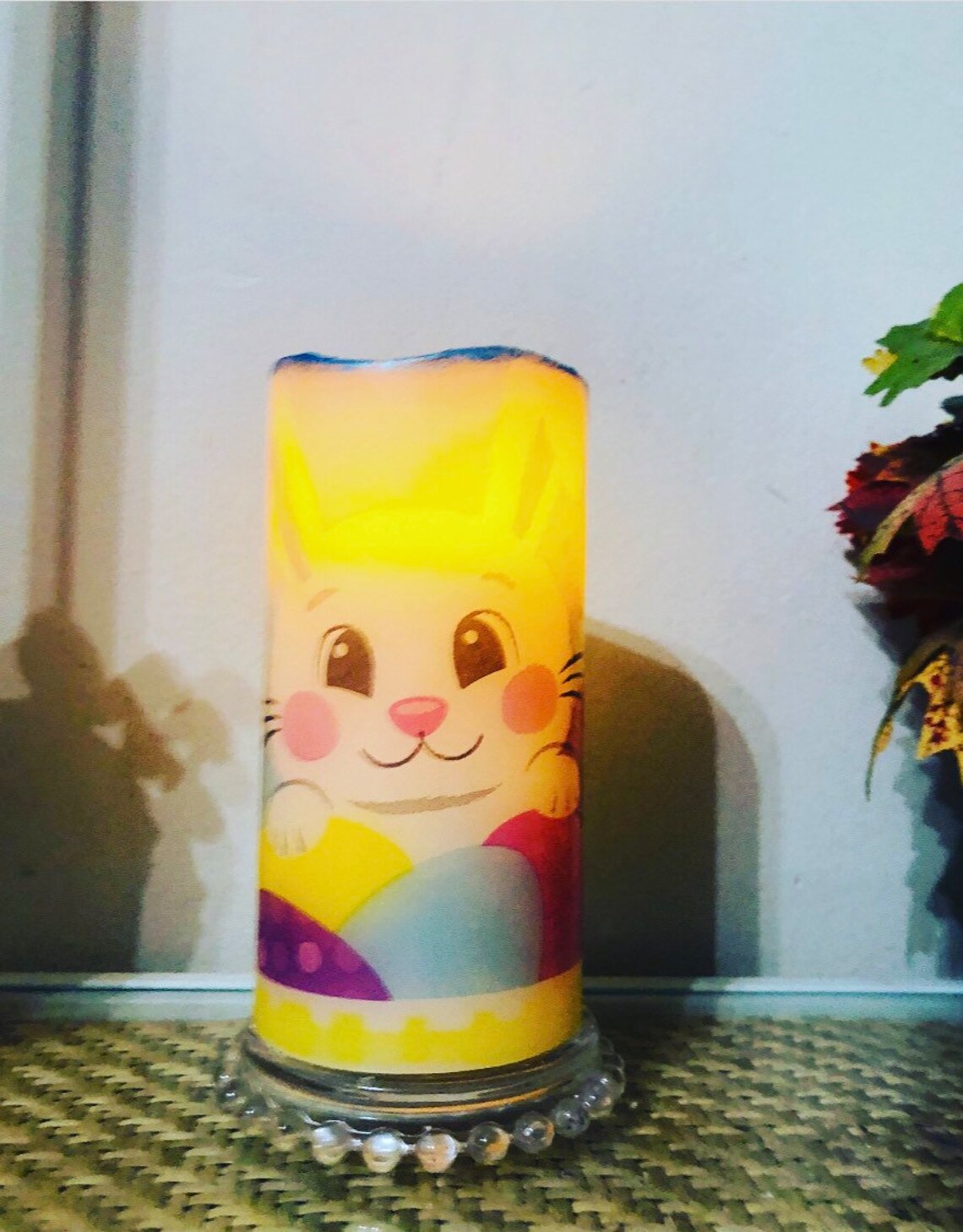 Easter Bunny & Chick Flameless LED Pillar Candle With Timer - Etsy